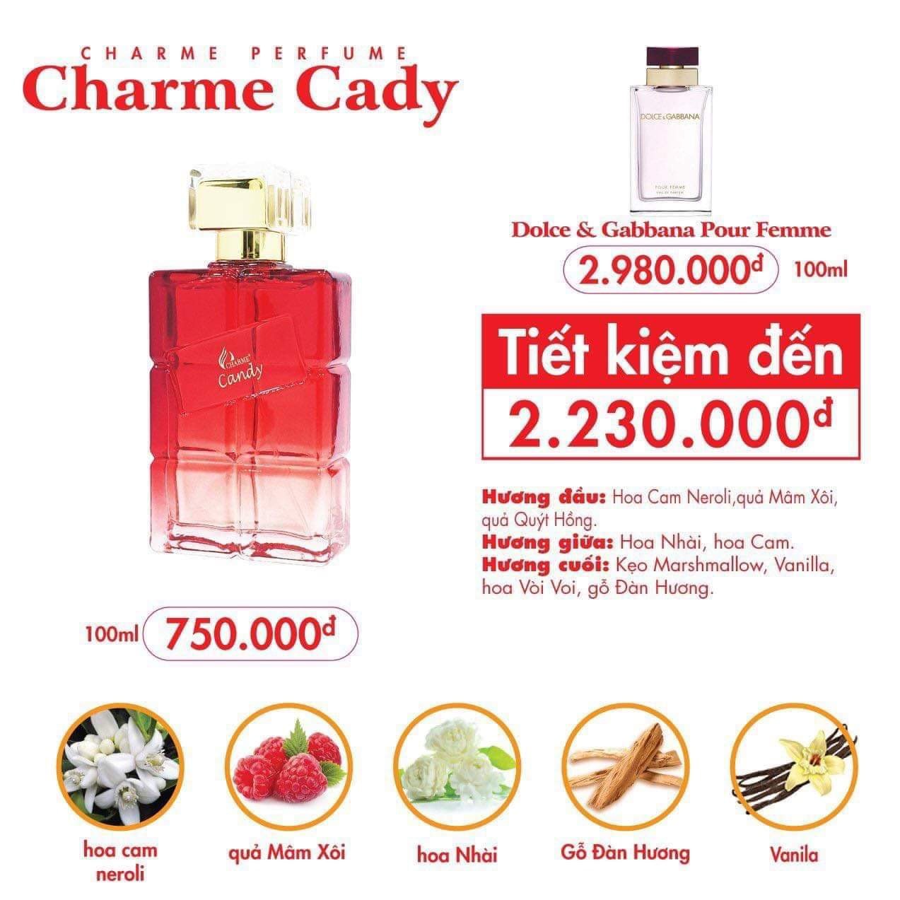 Nước Hoa Nữ Charme Candy 100ml